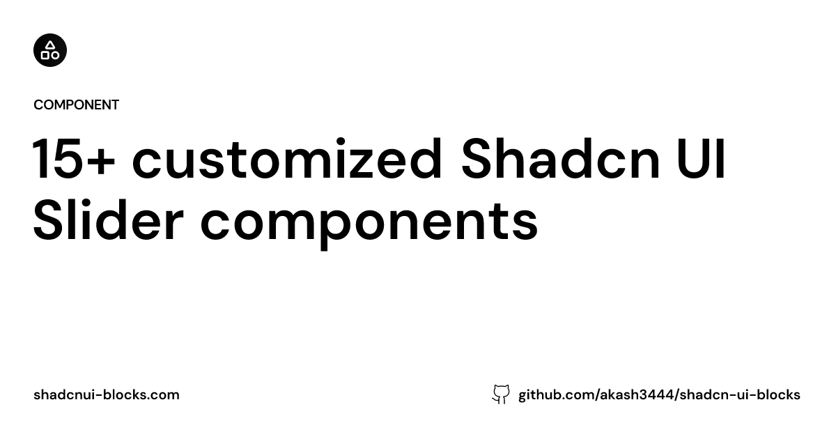 15+ customized Shadcn UI Slider components