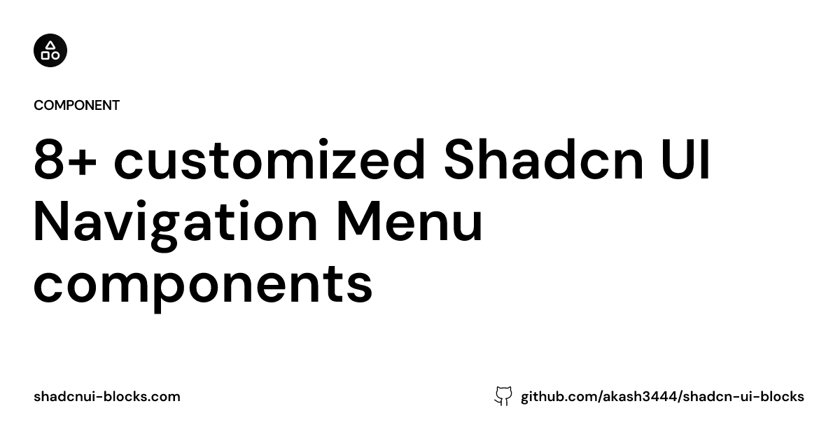 8+ customized Shadcn UI Navigation Menu components